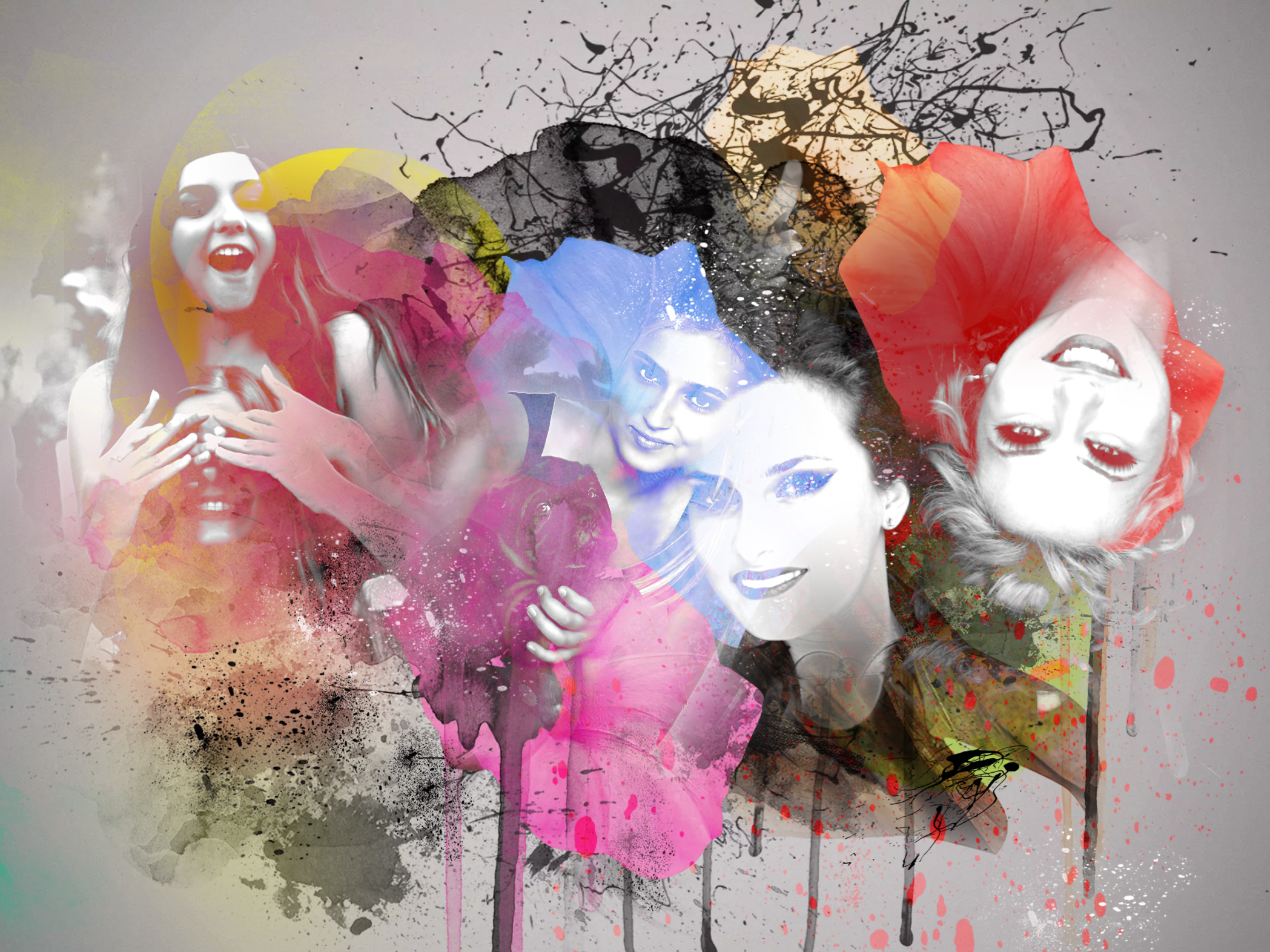 Paint and Blobs Collage - Abstract | Photovisi