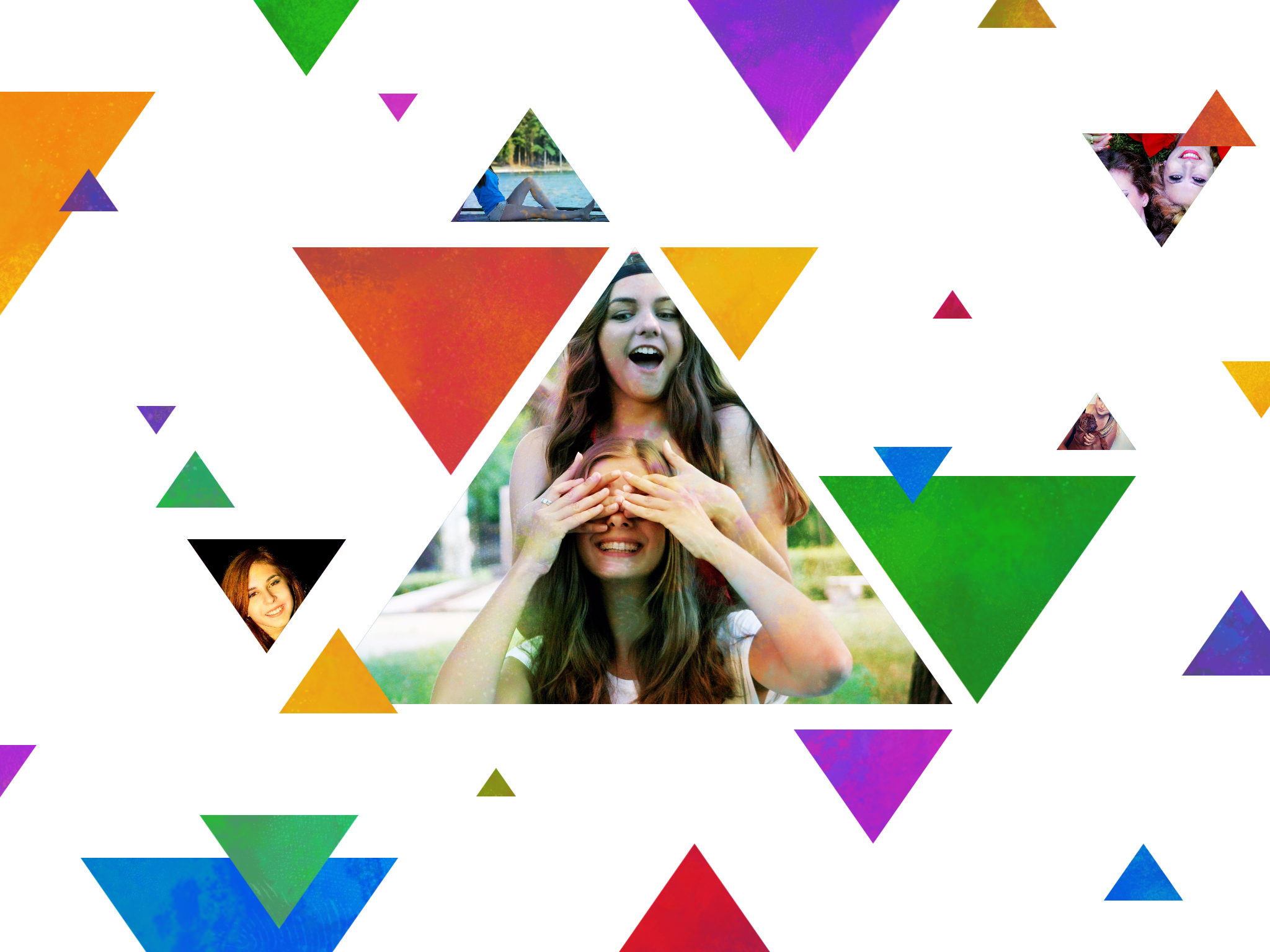 Colorful Triangles Collage - Abstract | Photovisi